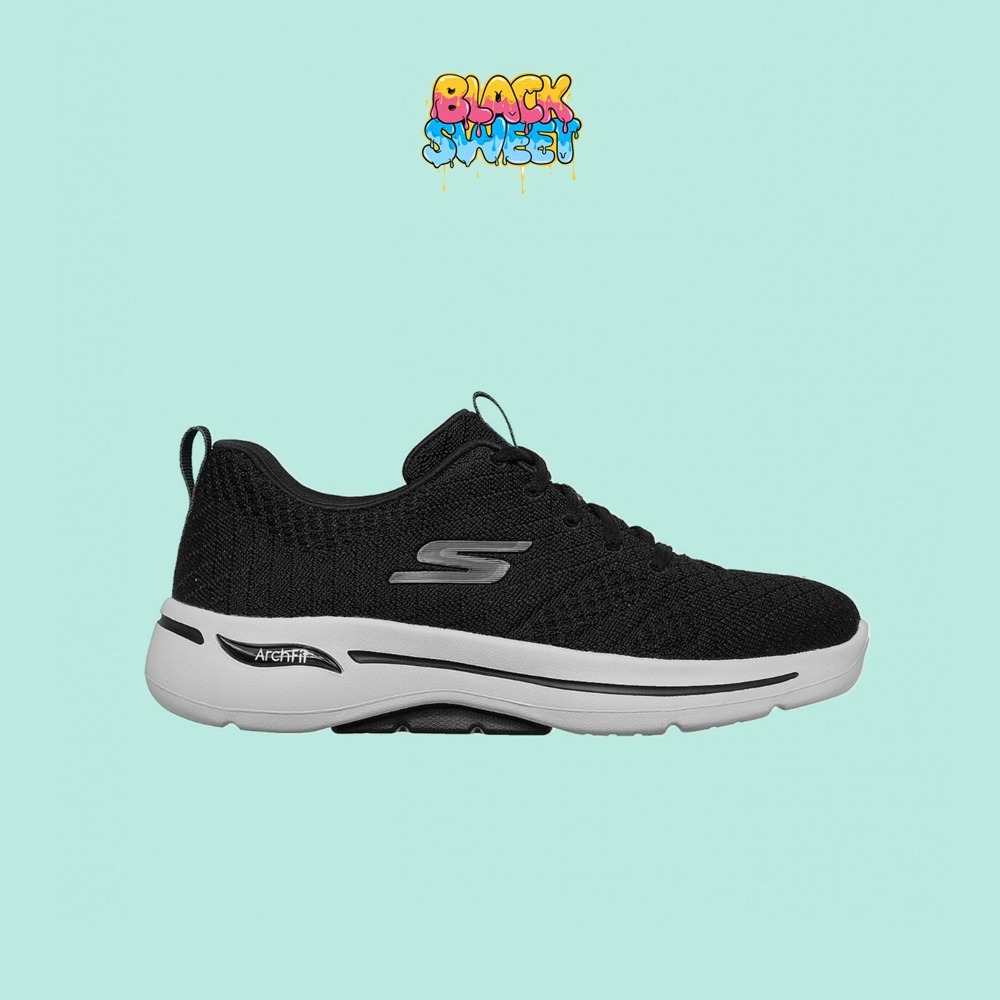 Jual SEPATU LARI WANITA SKECHERS GO WALK ARCH FIT UNIFY BLACK WHITE ...