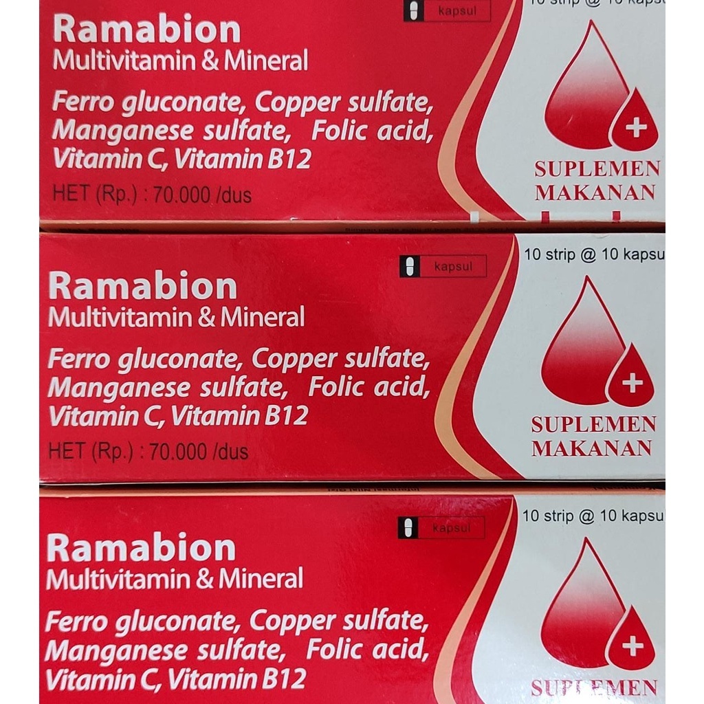 Jual Ramabion 𝟏 𝐊𝐎𝐓𝐀𝐊 𝐈𝐒𝐈 𝟏𝟎𝟎 𝐊𝐀𝐏𝐒𝐔𝐋 - Mengatasi Anemia/Tambah Darah ...