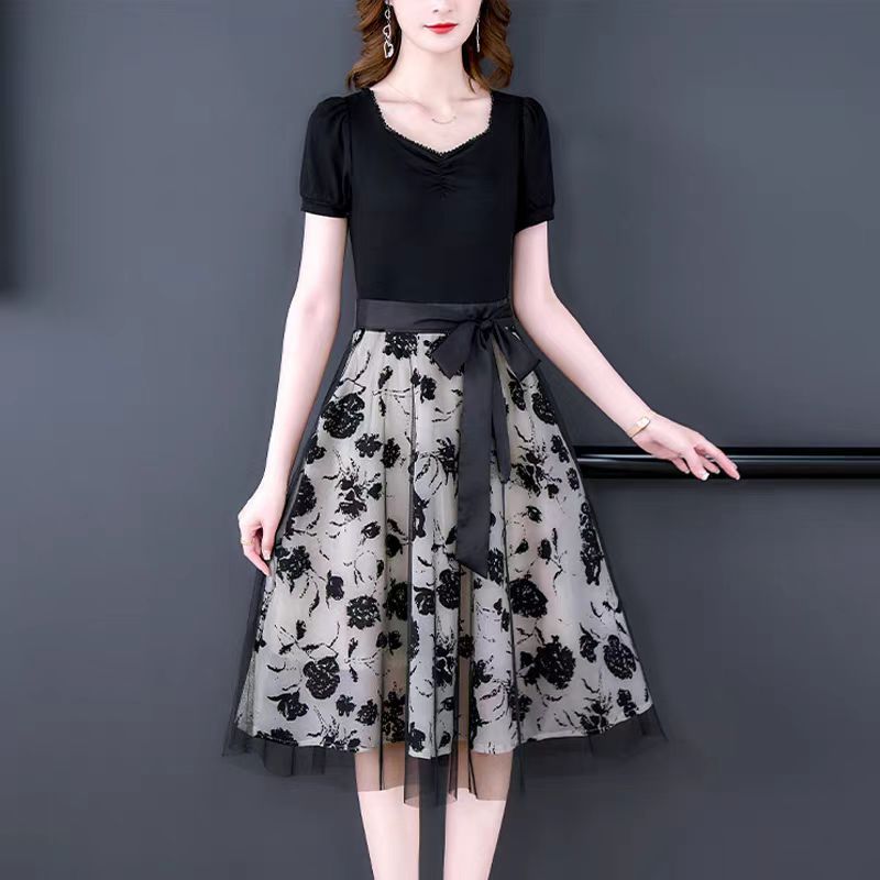 Jual FAN Gaun Besar Benang Jaring Korea Baru/dress bunga korea/dress ...