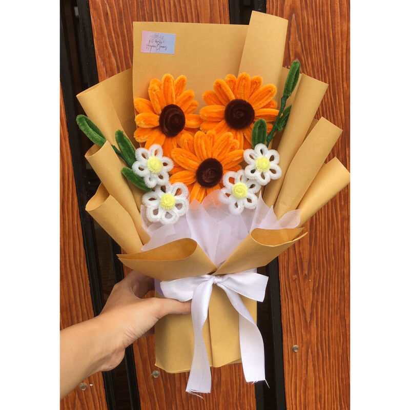 Jual Buket Kawat bulu (Sunflower Bouquet) | Shopee Indonesia