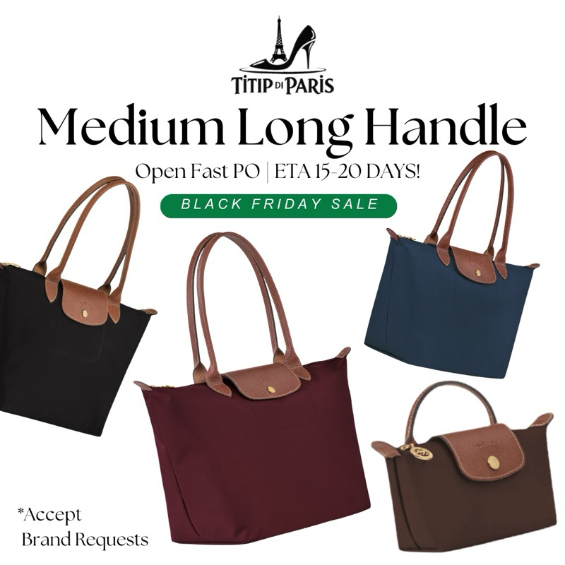 Jual LC Le Pliage Medium Long Handle Classic & Green Series | Shopee ...