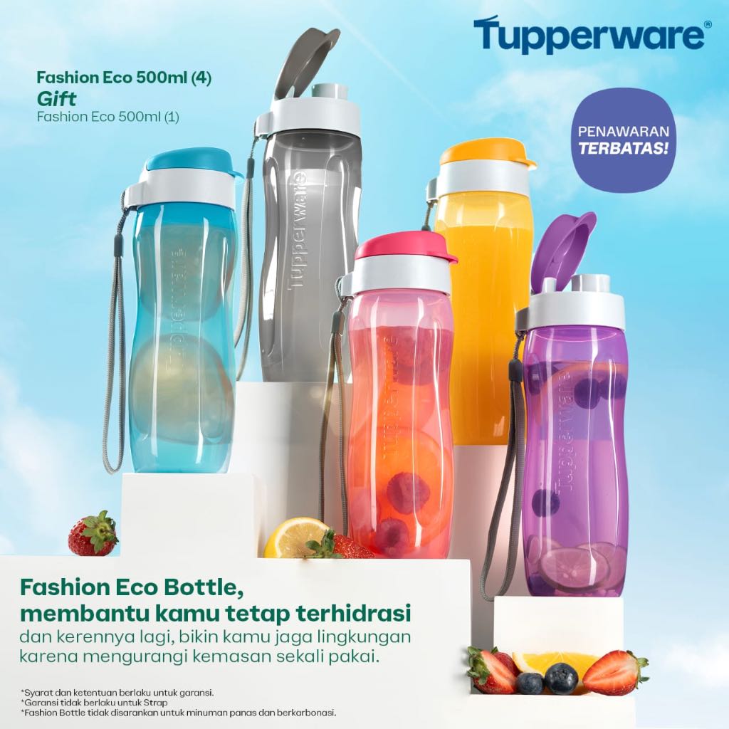 Jual New Eco Bottle Fashion 500ml / Botol Minum 500ml Tupperware ...