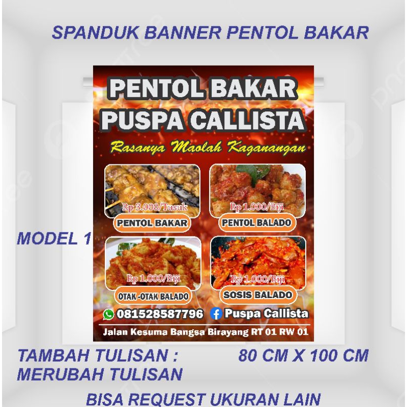 Jual SPANDUK BANNER PENTOL BAKAR UKURAN 80 CM X 100 CM | Shopee Indonesia
