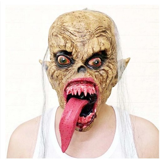 Jual Topeng Wajah Cosplay ZOMBIE TOUNGE OUT Topeng Seram Cosplay ...