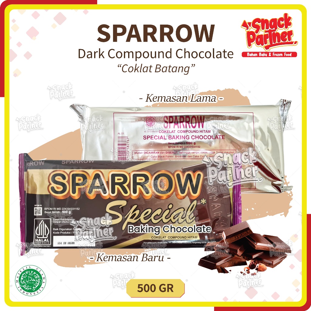 Jual SPARROW Dark Chocolate Compound 500 GR - Coklat Choco Batang Leleh ...