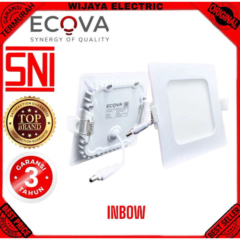 Jual Ecova Lampu Slim downlight Led panel 9 watt Inbow Kotak 9 watt ...