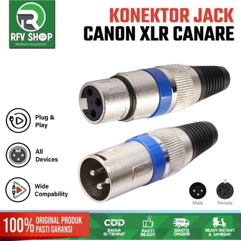 Jual Jack Audio CANON XLR CANARE Female / Male XLR | Shopee Indonesia