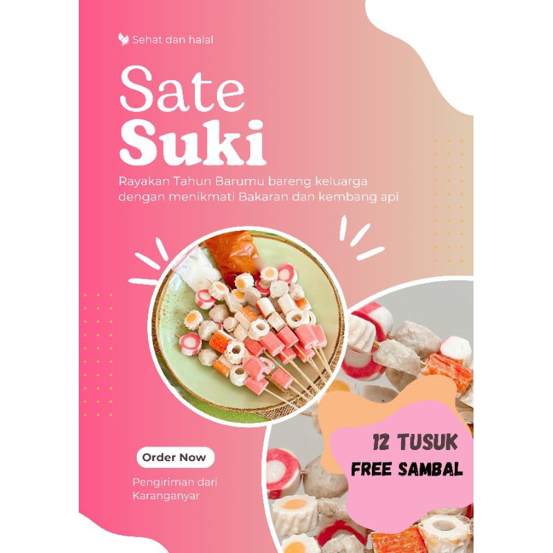 Jual SATE SUKI ISI 12 TUSUK FREE SAMBAL BAKARAN | Shopee Indonesia