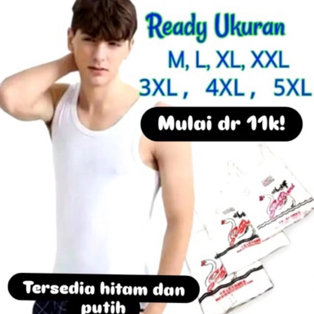 Jual singlet pria swan putih dan hitam kaos dalam pria singlet swan ...