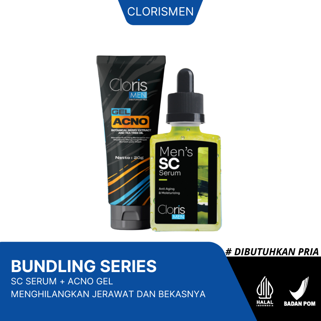 Jual Paket Clorismen SC Serum & Acno Gel - Perawatan Wajah Pria Penghilang Jerawat & Bekas ...