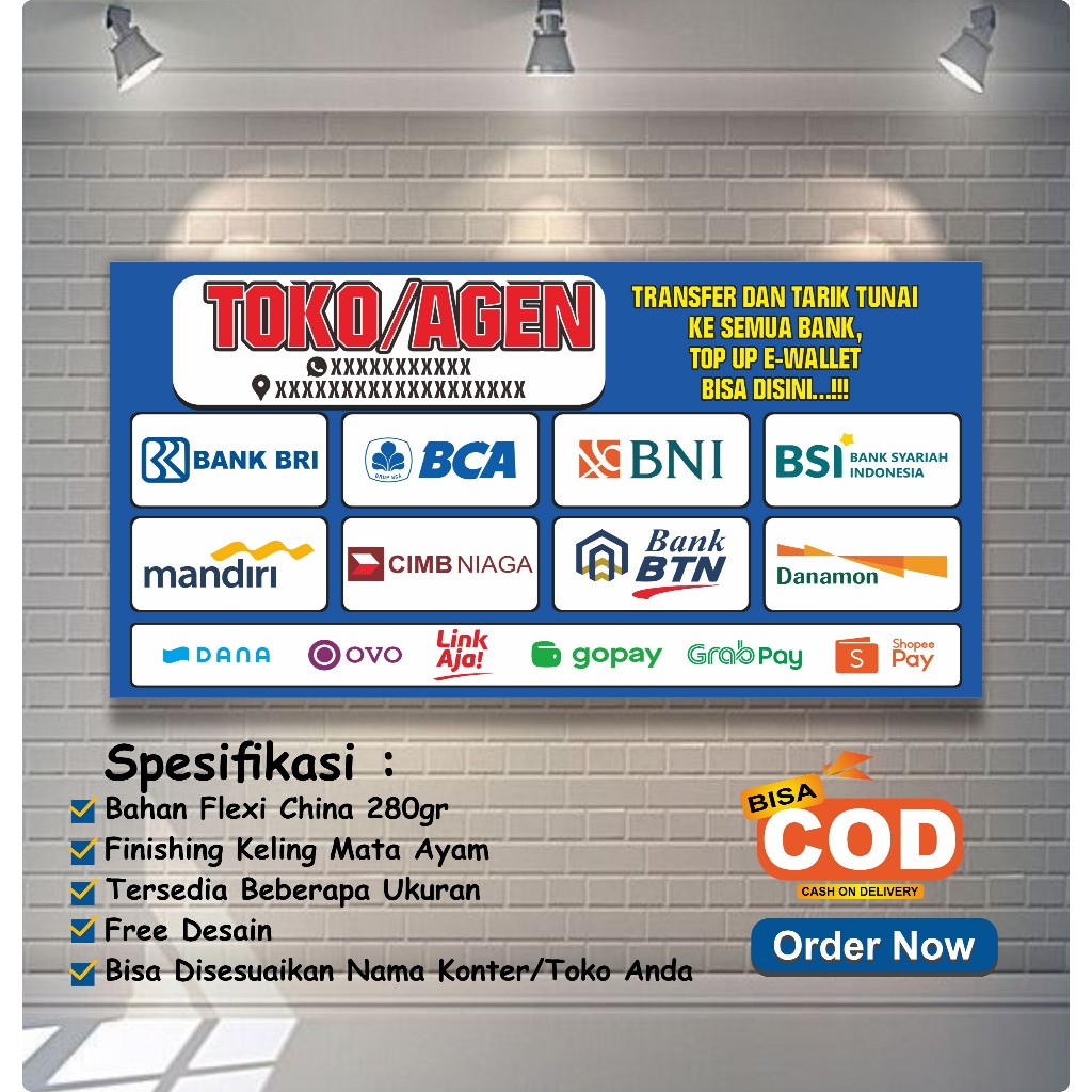 Jual Banner Agen Transfer Bank | Spanduk Toko |MMT Konter | Spanduk ...