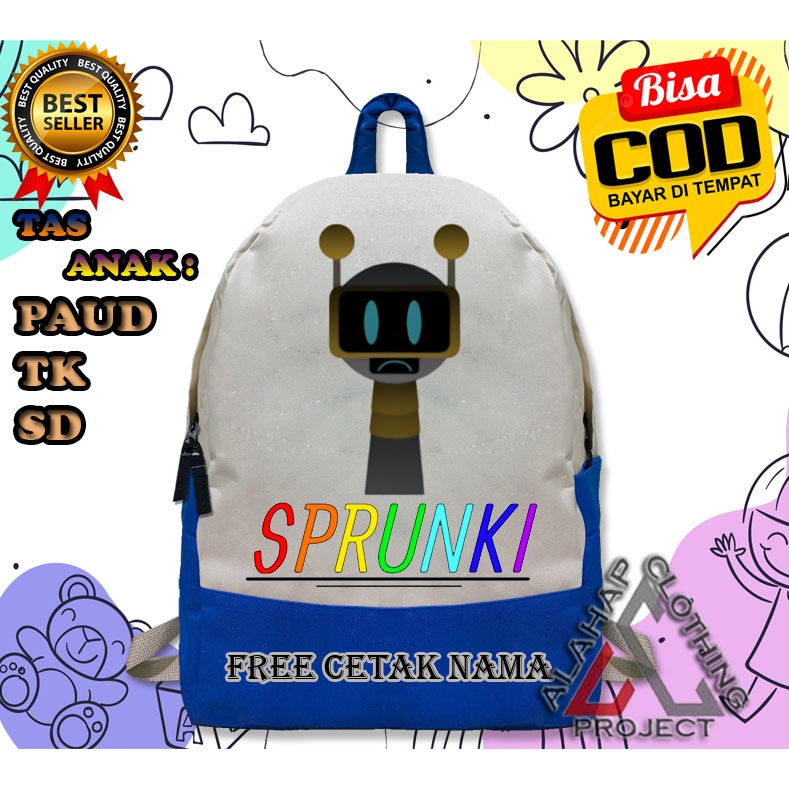 Jual TAS Anak Sprunki Incredibox Karakter FUN BOT Evo Free Nama ...