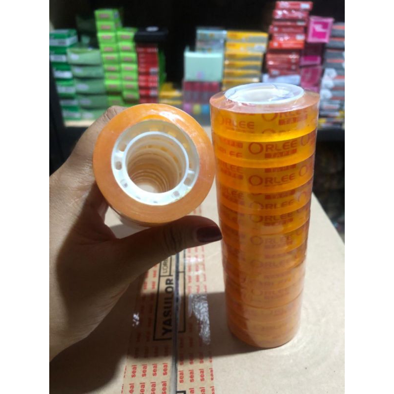 Jual (12pcs)Isolasi Bening Orlee stationary 12mmx25y 1slop isi 12 ...