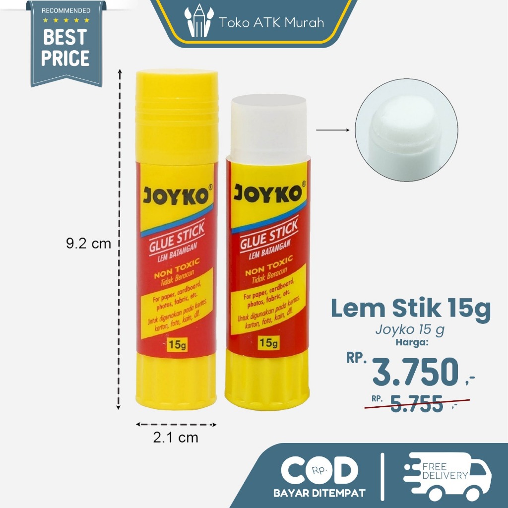 Jual Lem Stik 15gr Joyko - Glue Stick GS-15 | Lem Kering Sekolah & Kantor | Shopee Indonesia