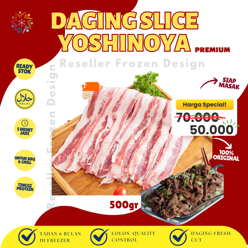 Jual DAGING SLICE YOSHINOYA PREMIUM 500 GR | DAGING BBQ | ALL YOU CAN ...