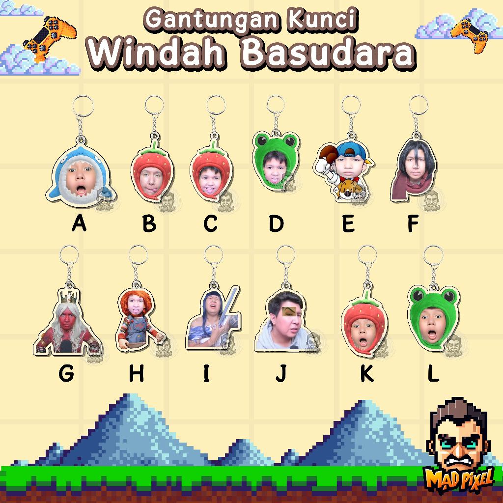 Jual Gantungan Kunci Windah Basudara Akrilik / Acrylic KeyChain Meme ...