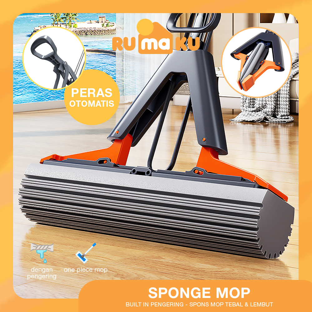 Jual Rumaku Pel Lantai Karet Ultra Mop Spongy Tarik Peras Otomatis Berkualitas - Hitam | Shopee ...