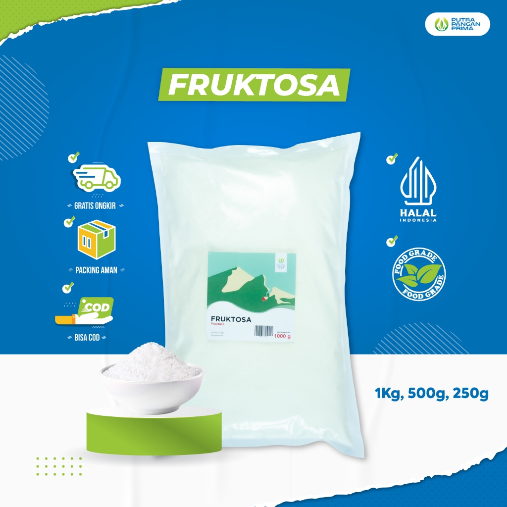 Jual Gula Fruktosa Serbuk Kristal Buah Bubuk Fructose Powder 250gr ...
