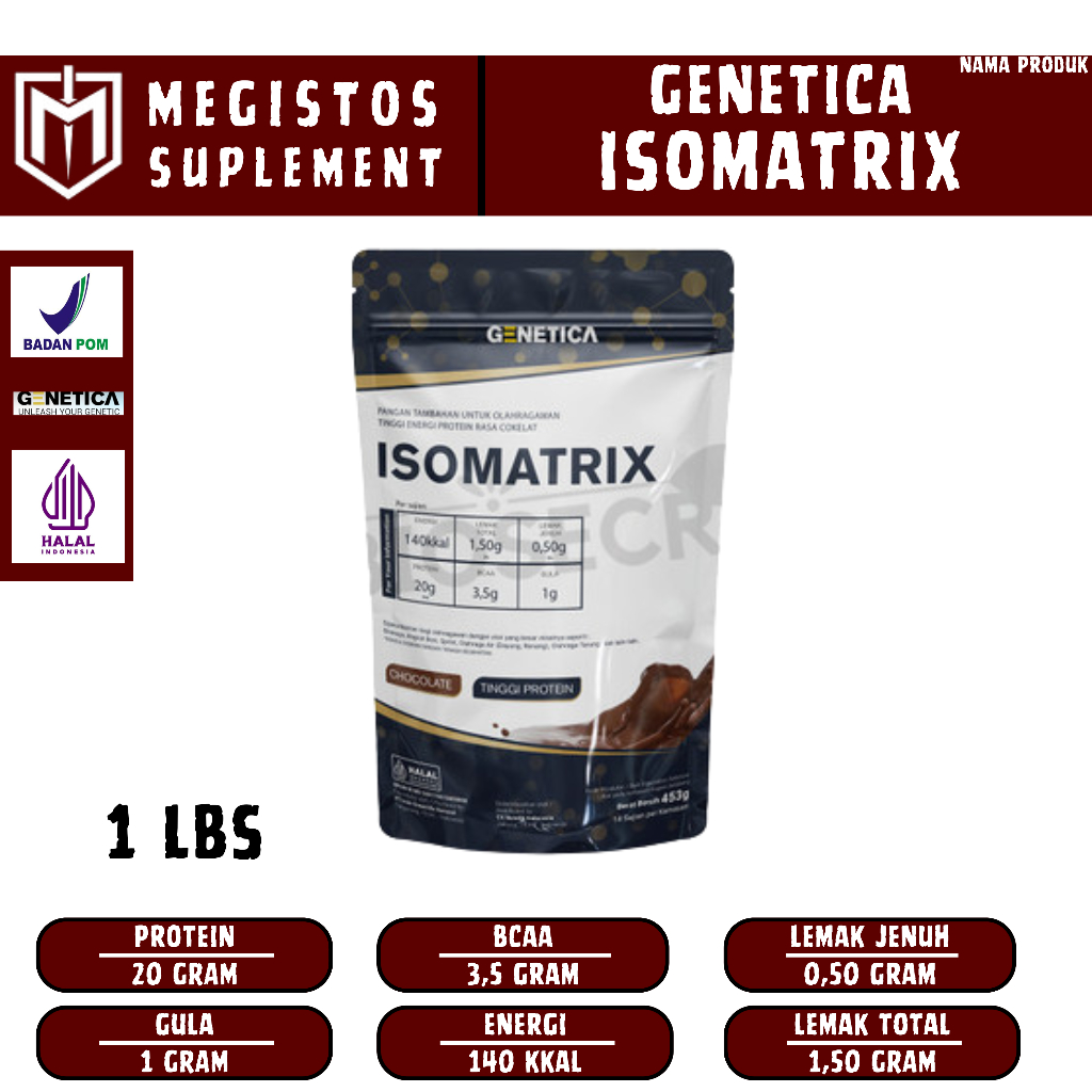 Jual Genetica Isomatrix 1Lbs Tinggi Protein | Shopee Indonesia