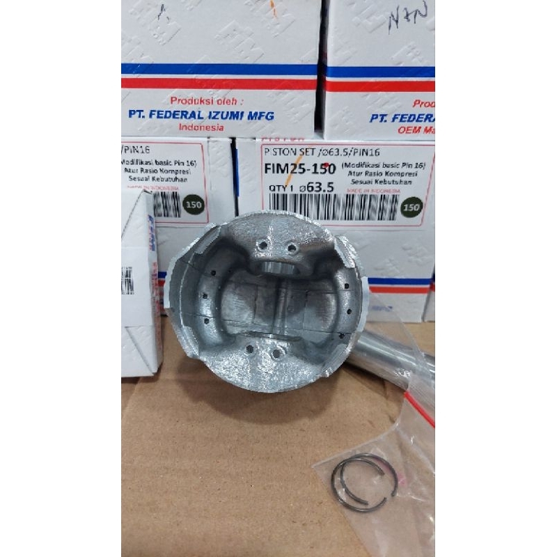 Jual seher piston kit fim set ninja karbu 250 semi dome 63.5 mm 64 mm ...