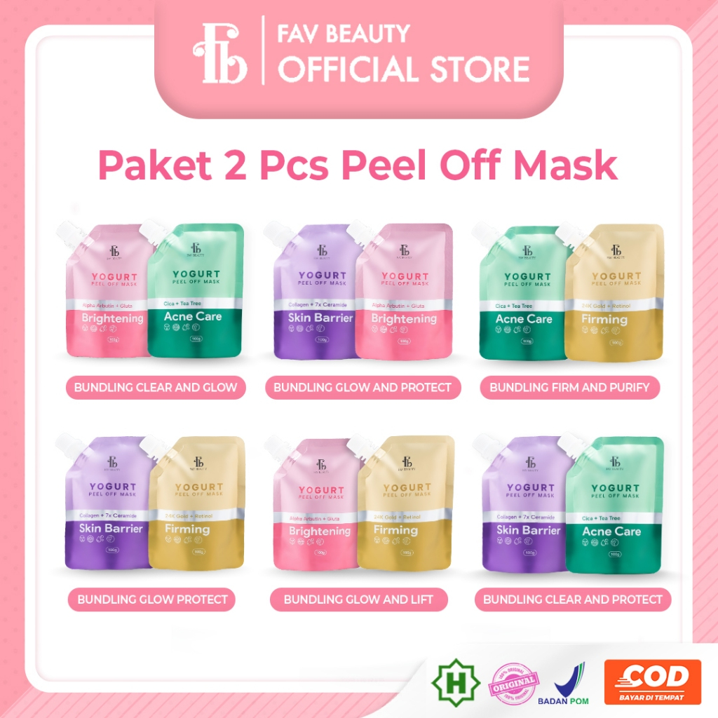 Jual [Get Free Gift] FAV Beauty Paket 2pcs Yogurt Peel Off Mask Acne ...