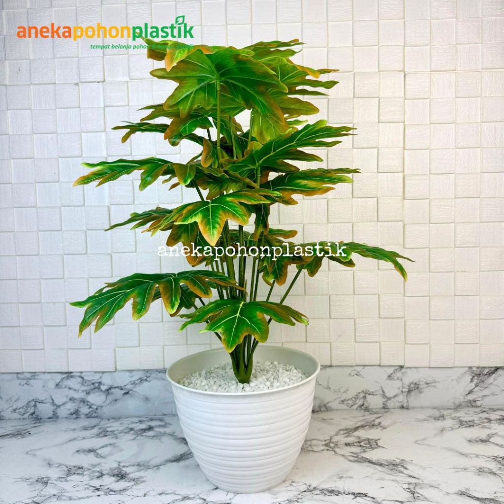 Jual Pohon Hias Tanaman Artificial Daun Monstera Jari Philo Semilatex ...