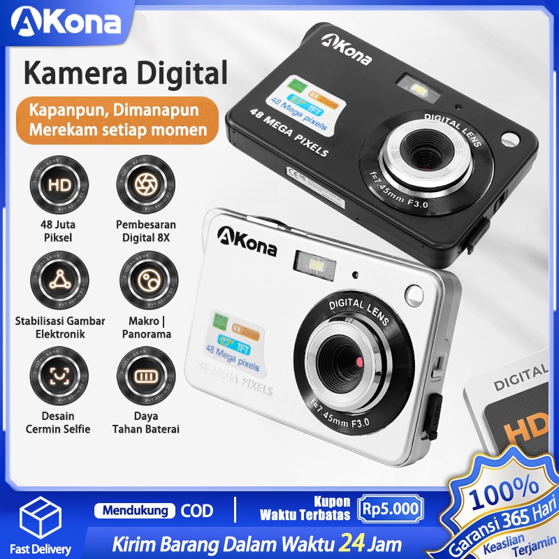 Jual Akona Digicam 48MP Kamera Digital Pocket Layar LCD 2,7 Inci Digital Camera Mini Pembesaran ...