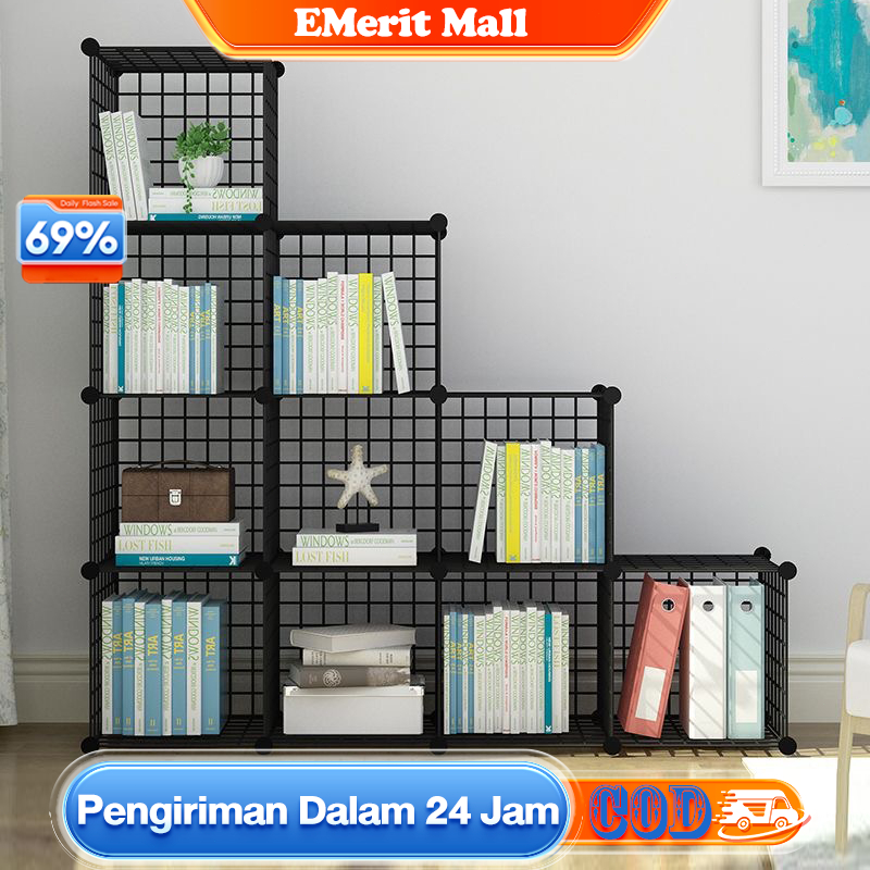 Jual Rak Buku Jaring Besi Rak Buku Bongkar Pasang Rak Penyimpanan Susun ...