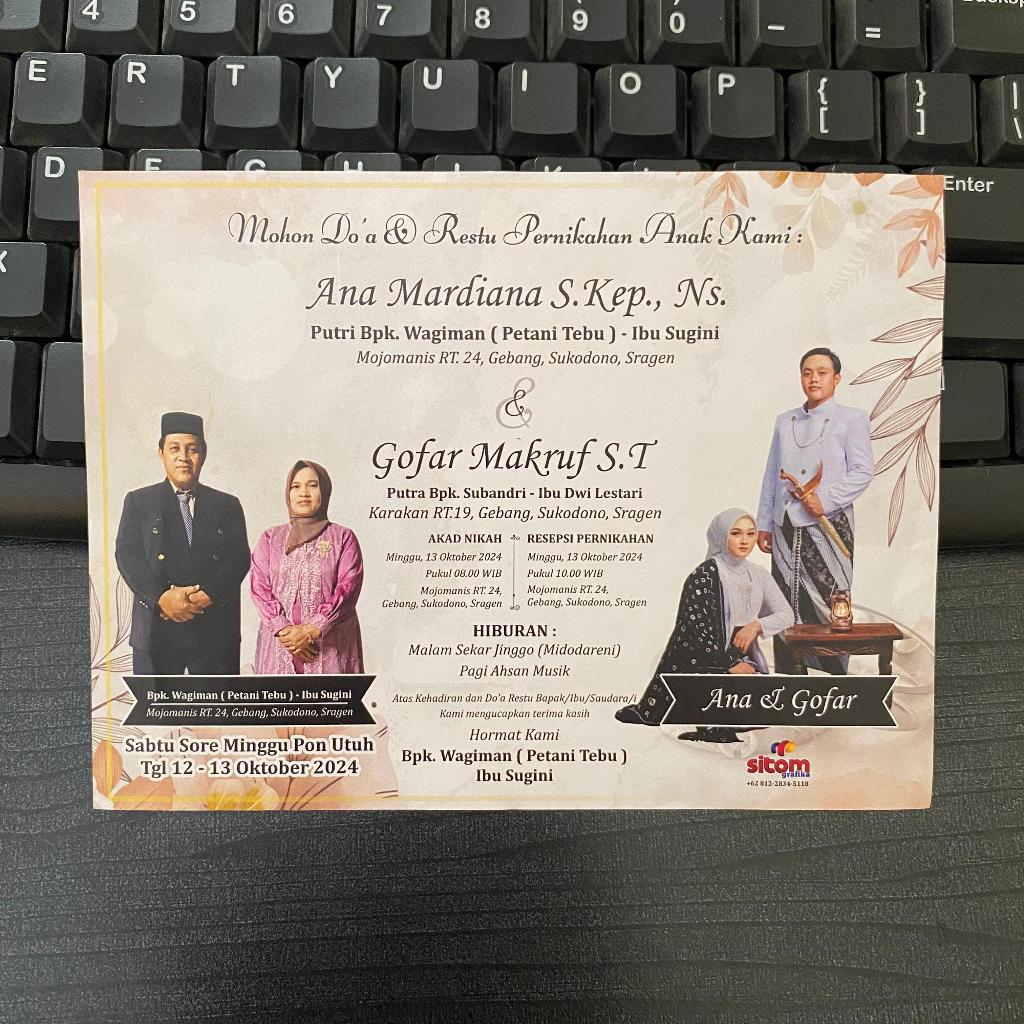 Jual Kertas Punjungan Undangan Nikah Undangan Pernikahan Undangan ...