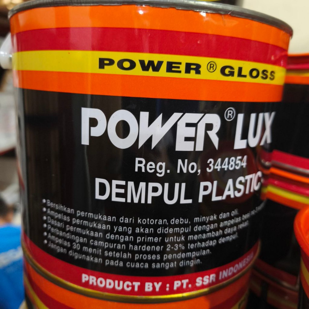Jual DEMPUL PLASTIK POWER LUX + RESIN HARDENER 4kg | Shopee Indonesia