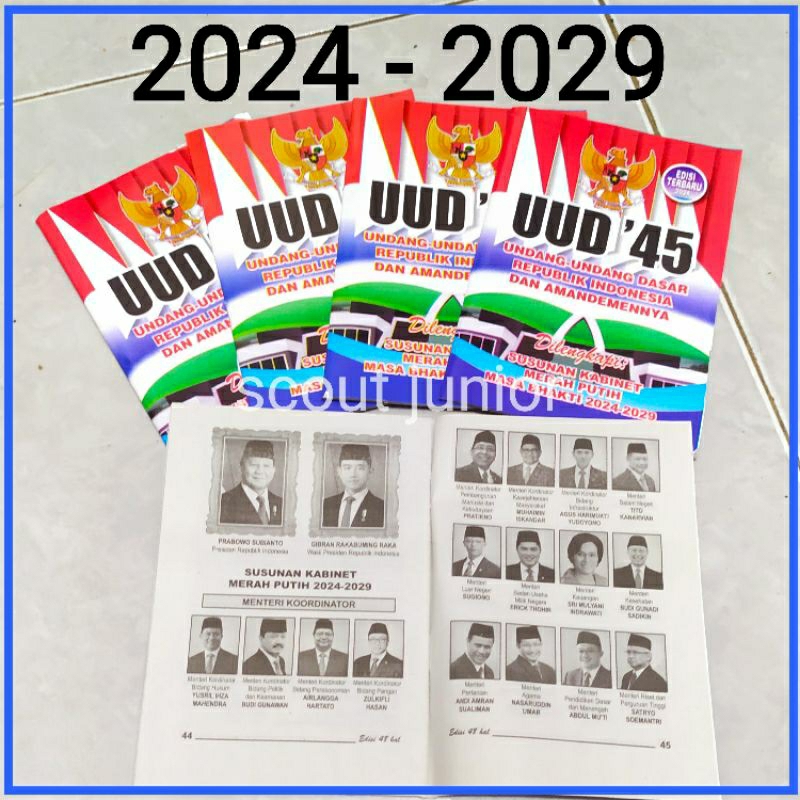Jual BUKU UUD 45 TERBARU SAMPUL WARNA | KABINET MERAH PUTIH ( 2024-2029 ...