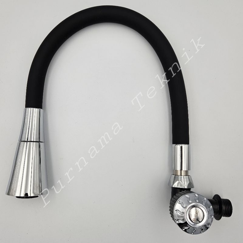 Jual Kran Angsa Full Flexible Hitam Model Terompet (2 Mode) | Shopee ...