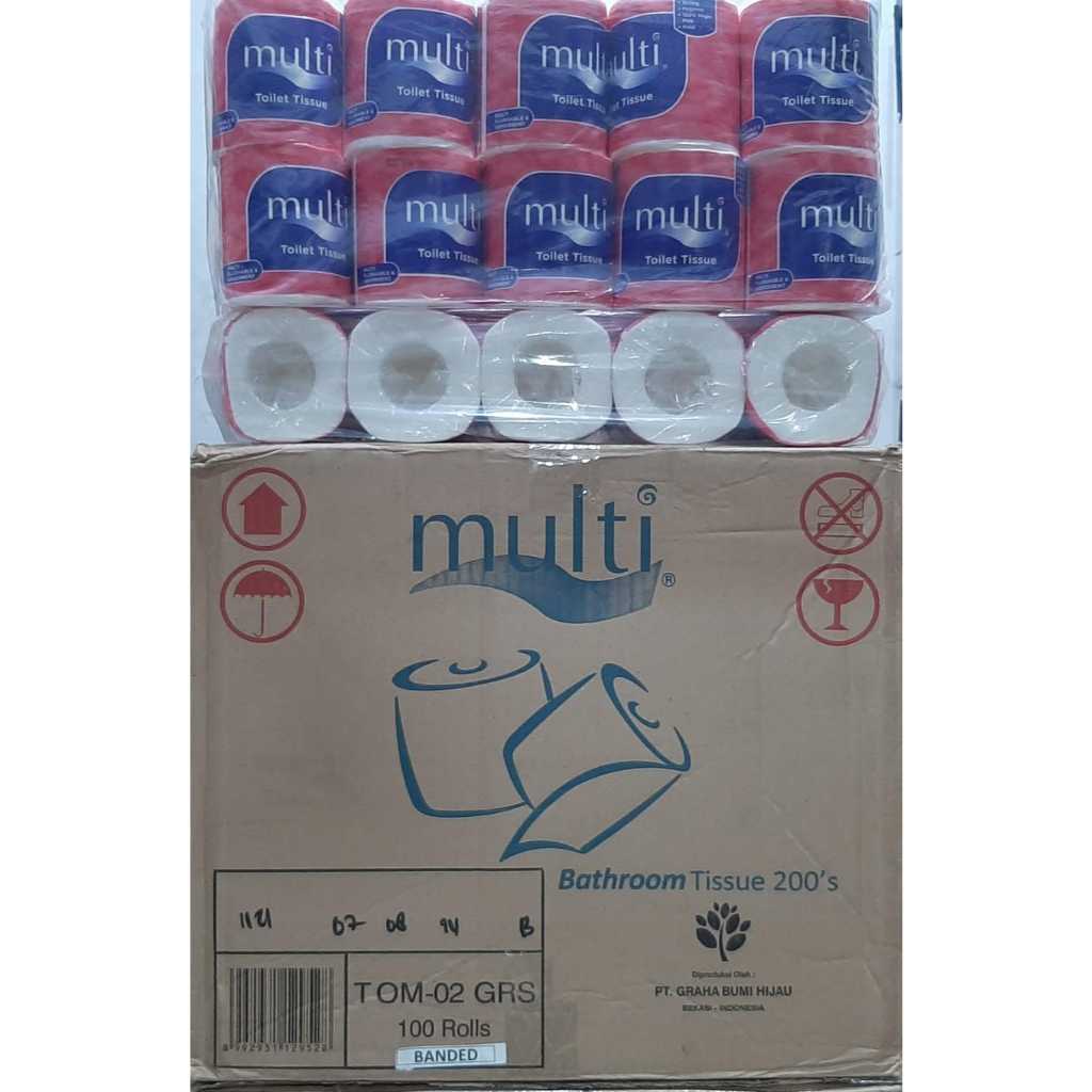 Jual 1 KARTON Tissue Toilet MULTI isi 10 Pack x 10 Roll x 2 Ply TOM ...
