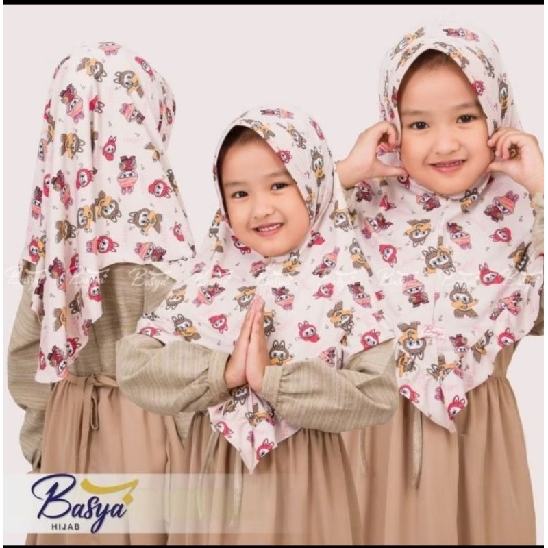Jual LABUBU (BASYA) Hijab Anak Pet Rempel Motif Labubu Jilbab Instan ...
