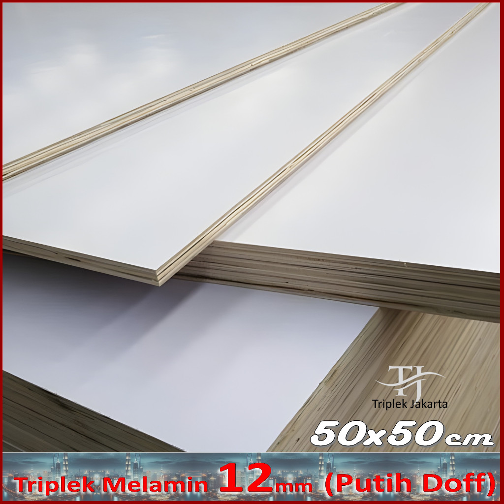Jual Triplek Melamin 12mm 50x50 cm Triplek Putih Doff 1 Muka 50 x 50 cm ...