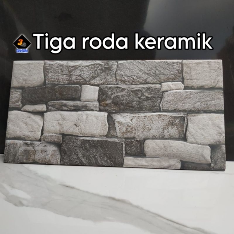 Jual keramik dinding 20x40/keramik batu alam/keramik motif batu/keramik kasar/keramik tiang kw 2 ...
