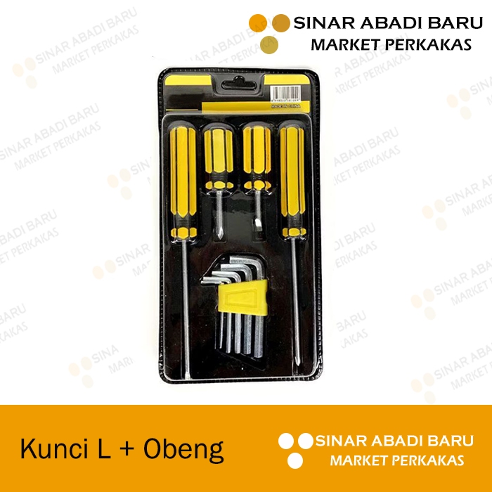 Jual Paket Obeng Set Min Plus Panjang Pendek Obeng Cebol dan Kunci L ...