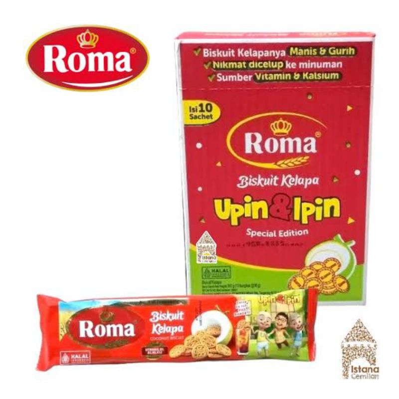Jual ROMA BISCUIT KELAPA UPIN IPIN KEMASAN BOX NETTO 10 PCS X 36 GR ...