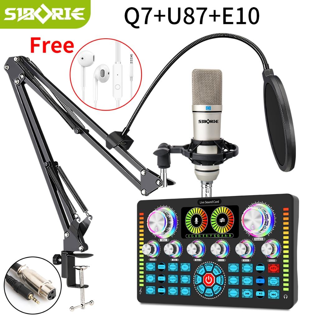 Jual Siborie【COD】Tingkat tinggi Paket Lengkap Q7+U87/103 Sound Card Mic Set Pengiriman cepat ...