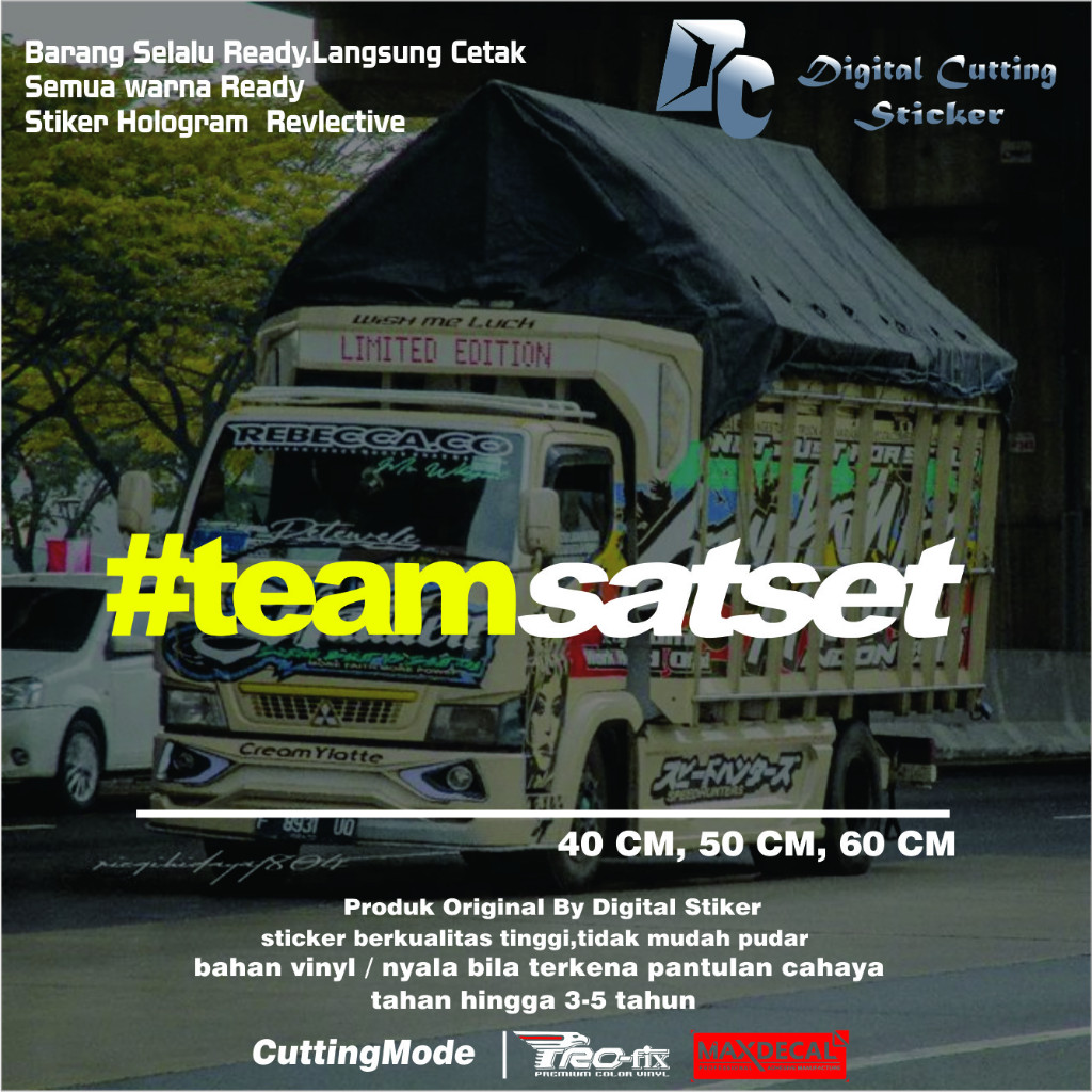 Jual Stiker sticker kaca mobil stiker team satset cutting stiker ...