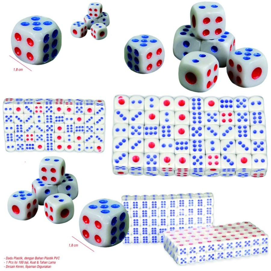 Jual DADU JUMBO PLASTIK JUMBO 16 MM X 16 MM | Shopee Indonesia
