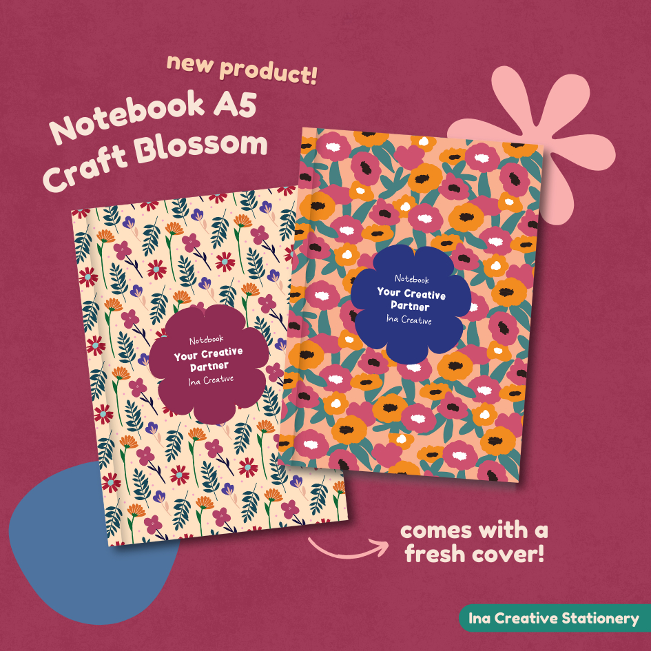 Jual Ina Creative Notebook A5 Blossom Craft Softcover | Diary Book ...