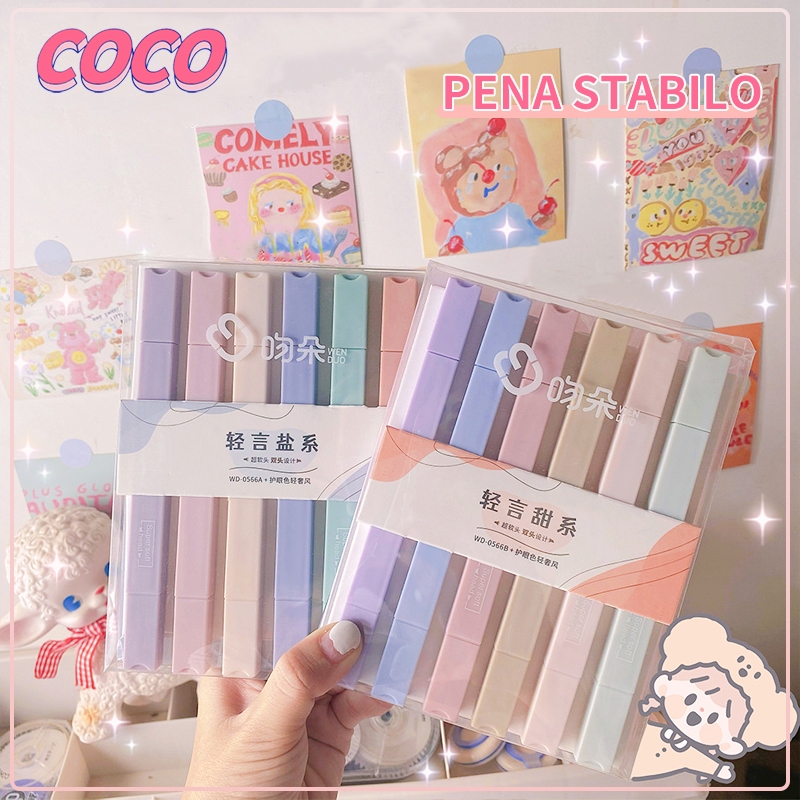 Jual Stabilo Pastel 1 Set/highliter stabillo warna/stabilo isi 6 warna ...