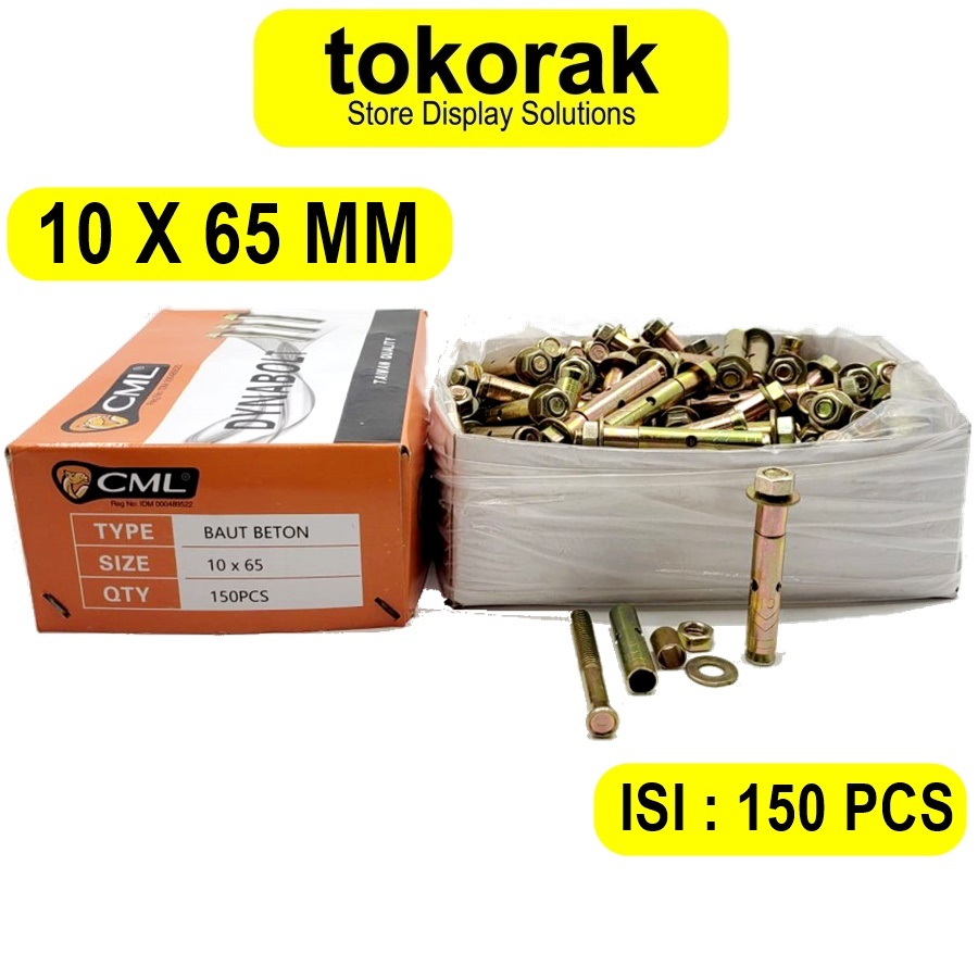 Jual DYNABOLT BAUT BETON 10 X 65 MM / BOX ISI 150 PCS CAMEL DINABOLT ...