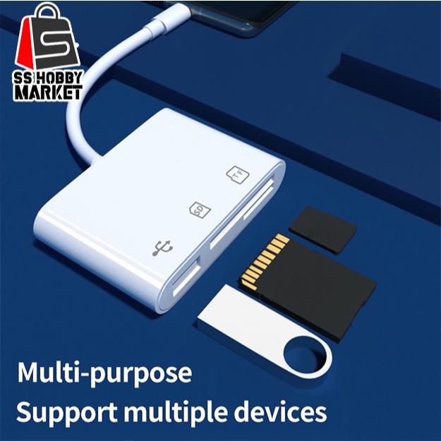Jual Card Reader 3in1 Type C 2.0 USB Hub MicroSD | Shopee Indonesia
