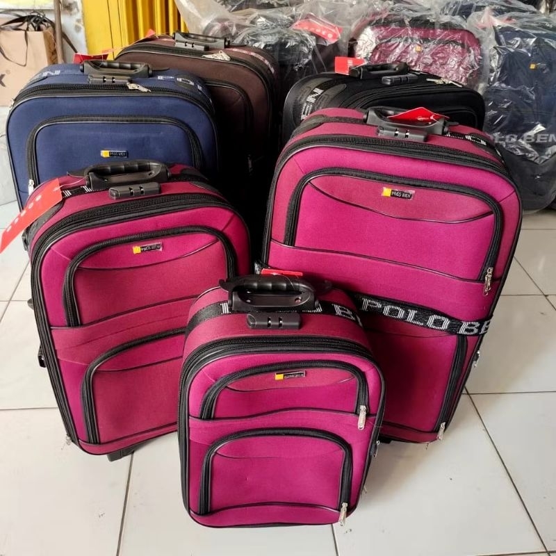 Jual Koper Kain Merk Polo Ben Ukuran 16,20, bisa masuk kabin dan 24inch ...
