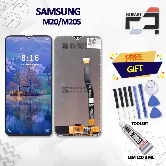 Jual LCD SAMSUNG M20 / M205 FULLSET TOUCHSCREEN FREE TOOLSET+LEM ...