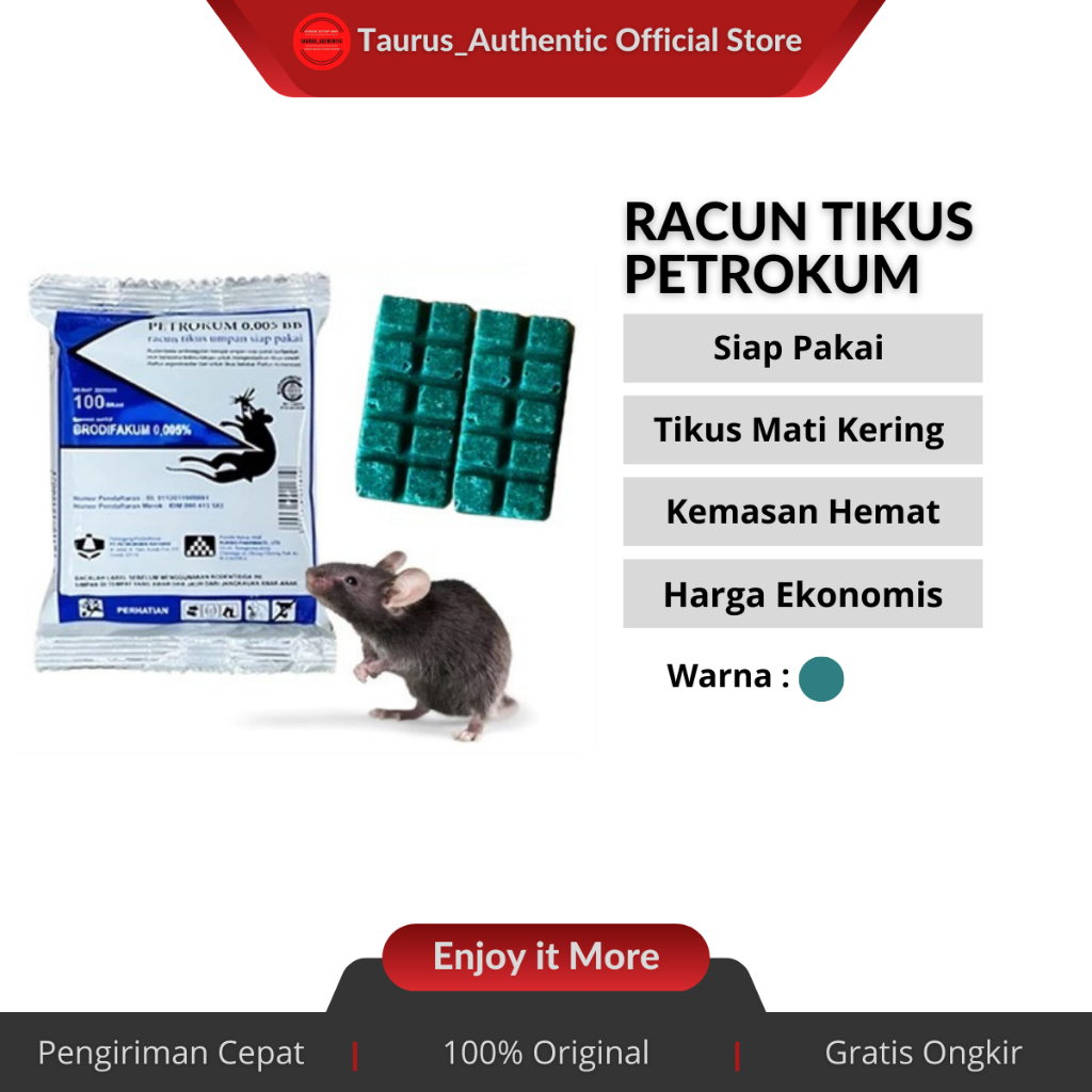 Jual PAKET 6 PCS Racun Tikus Mati Kering Petrokum Original 100 gram ...