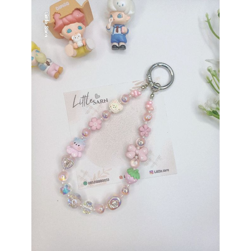 Jual PHONE STRAP MANIK BESI PINK | Shopee Indonesia