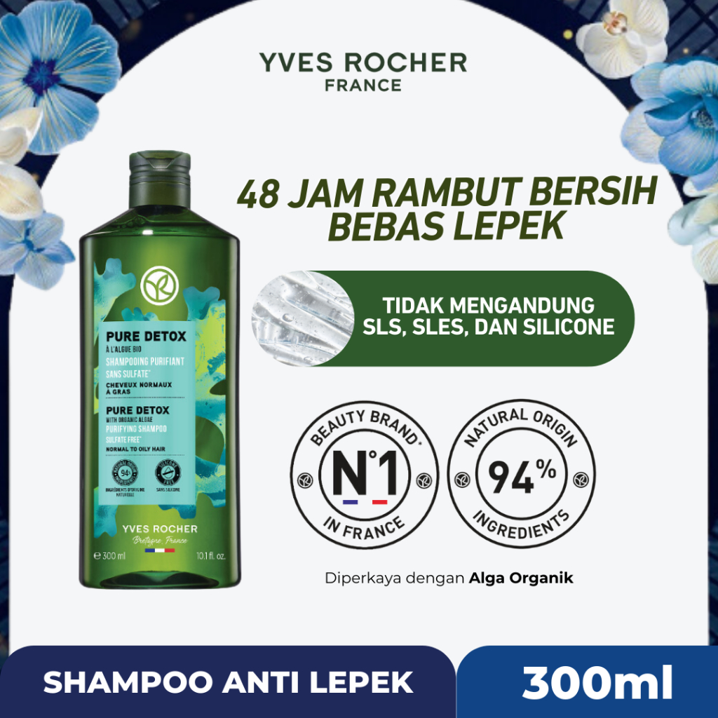 Jual Yves Rocher Refresh Purifying Shampoo 300 ml - Shampo Anti Lepek ...